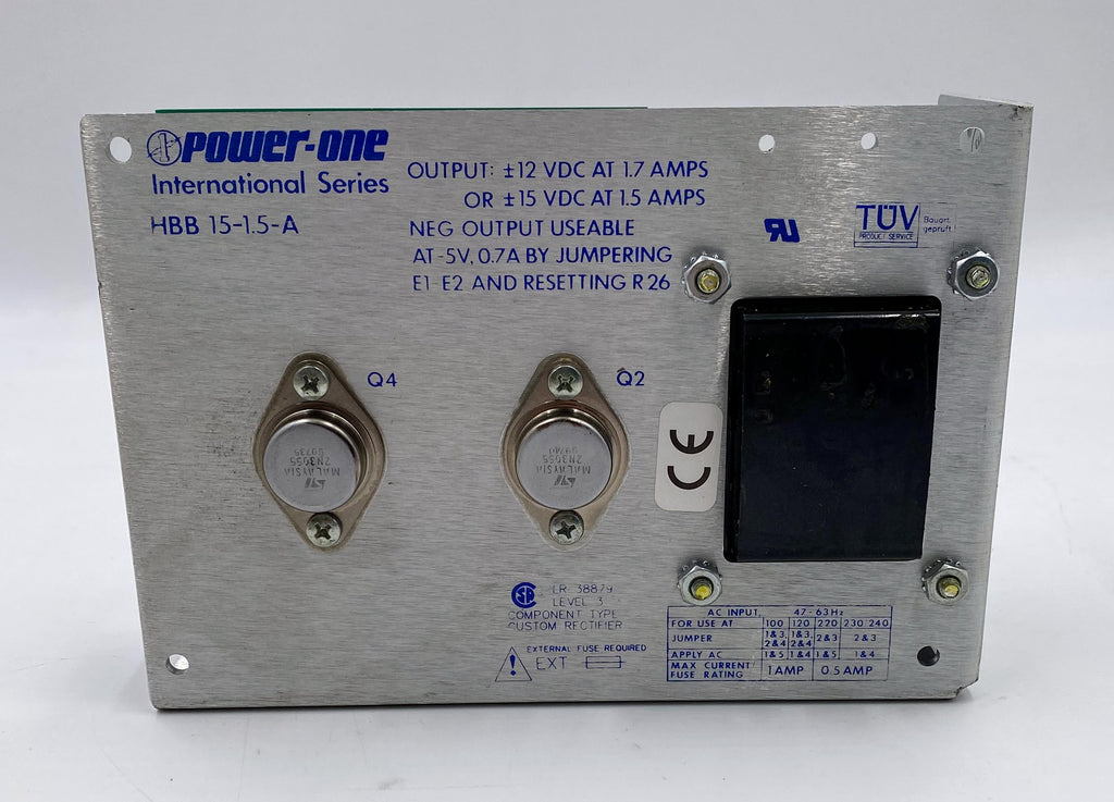 Power-One HBB 15-1.5-A, Linear Power Supply, 100-264 VAC, 1.5A – Buffalo Computer Parts