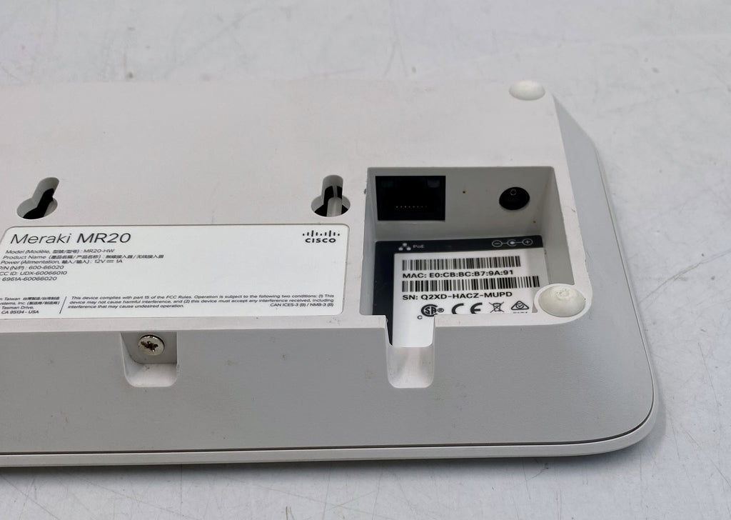 Cisco Meraki MR20 Wireless Access Point, Unclaimed – Buffalo Computer Parts