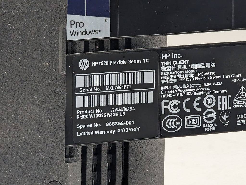 HP t520 Flexible Thin Client- 8GB Ram 32GB SSD Windows 10 NO STAND- V2 ...