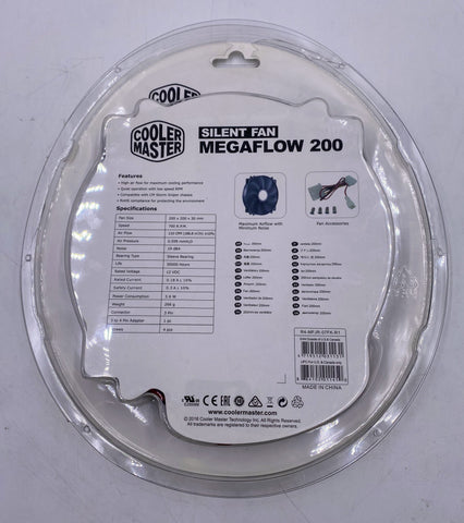 Cooler Master Silent Fan Megaflow 200 R4-MFJR-07FK-R1 200mm Case Fan ...