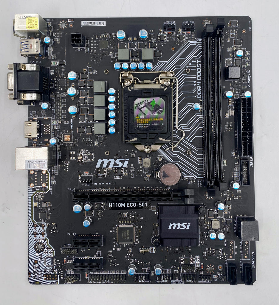 MSI H110M ECO-S01 Micro ATX Motherboard, LGA 1151, DDR4 – Buffalo ...