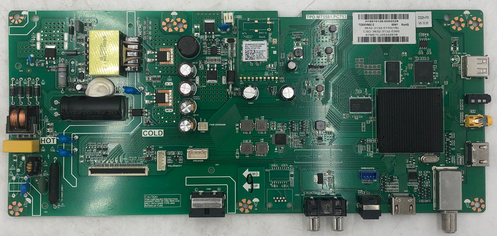 Vizio D32H-F0 LED TV TPD.MT5581.PC753 Main Board- 3632-3132-0150 ...