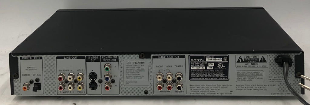 Sony Dvd Player Back