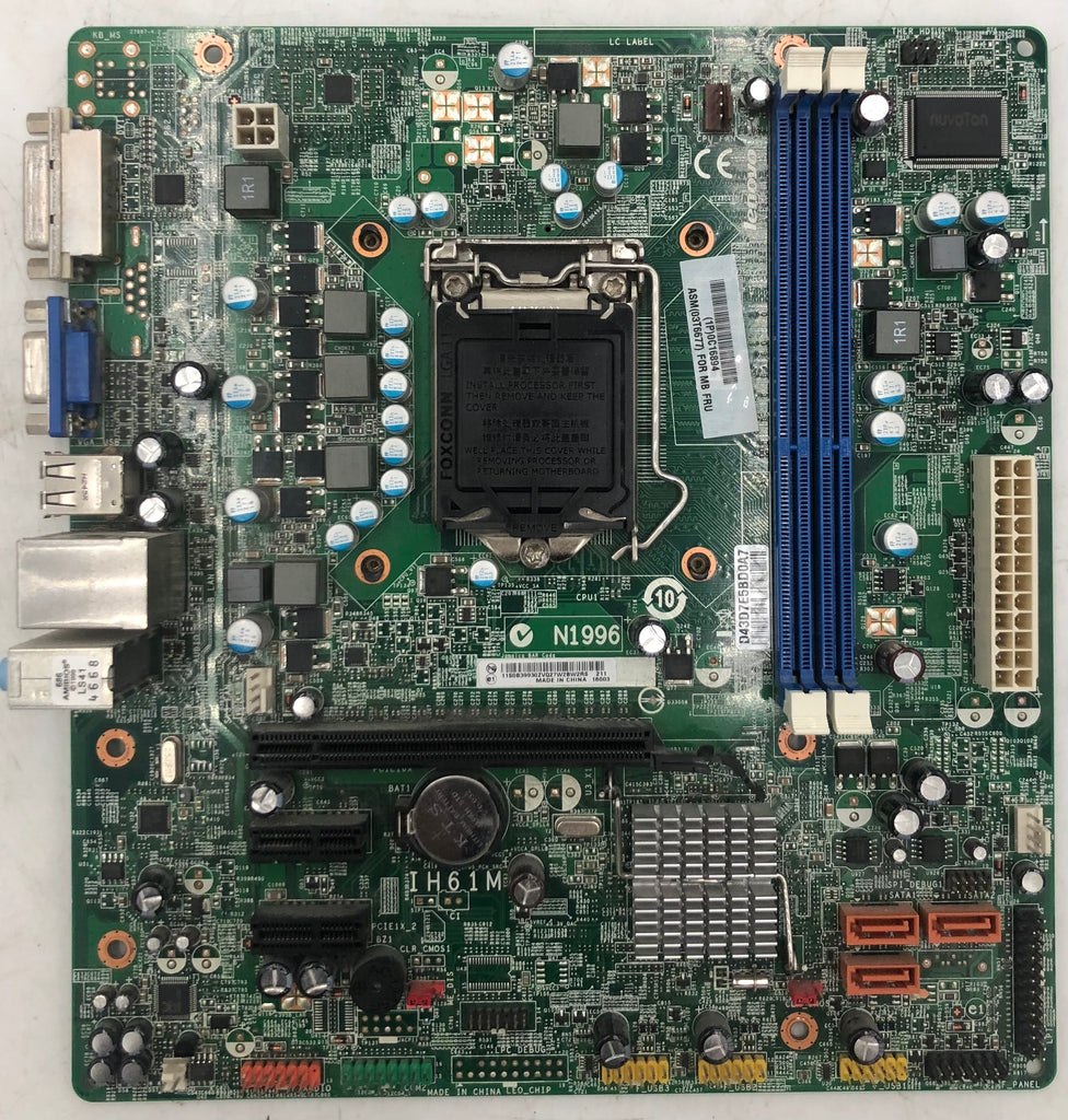 Lenovo ThinkCentre Edge 72 Desktop IH61M Motherboard- 03T6677 – Buffalo ...