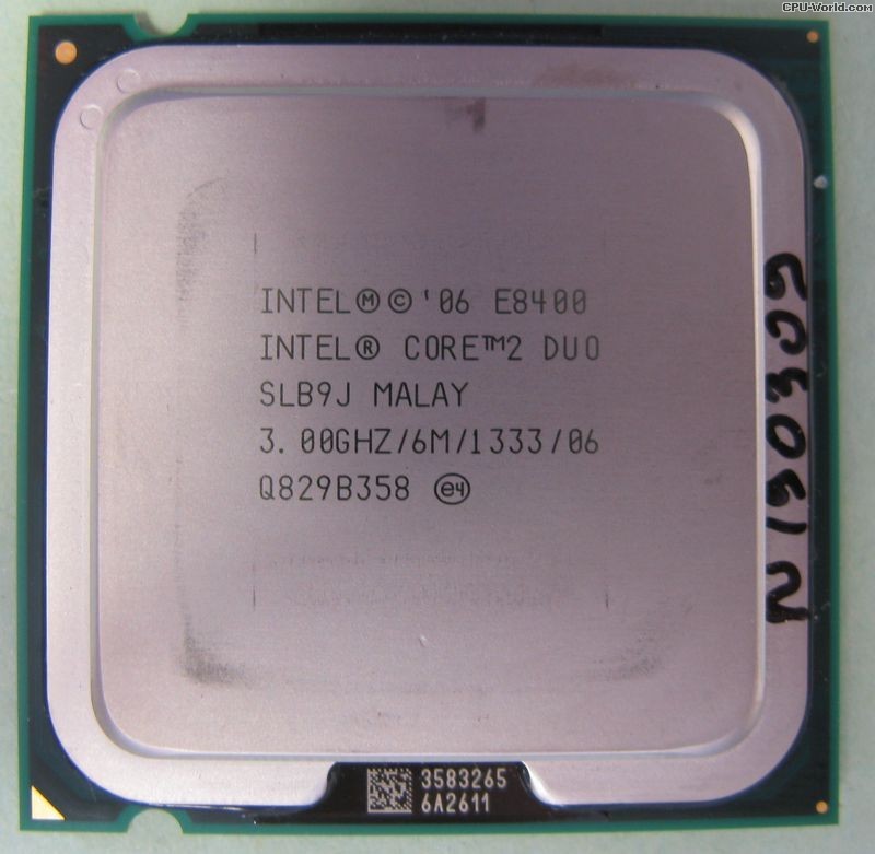 Intel Core 2 Duo E8400 CPU Processor- SLB9J – Buffalo Computer Parts